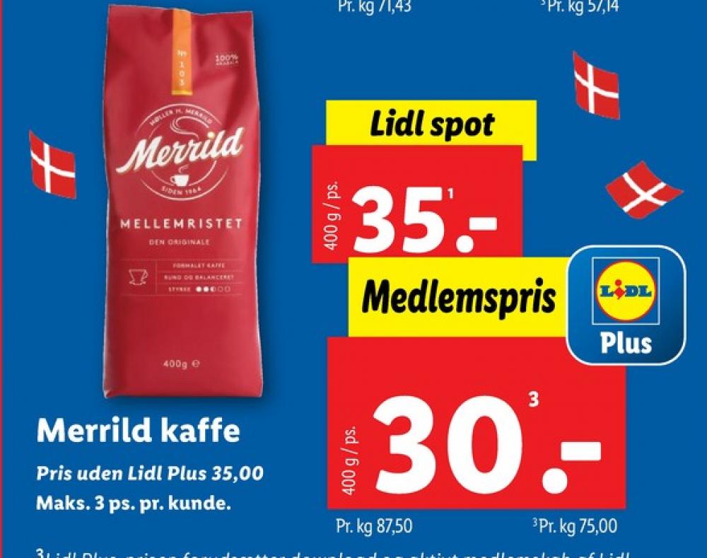 Tilbud på merrild kaffe i tilbudsaviser på Tilbudsugen.dk - sammenlign ...