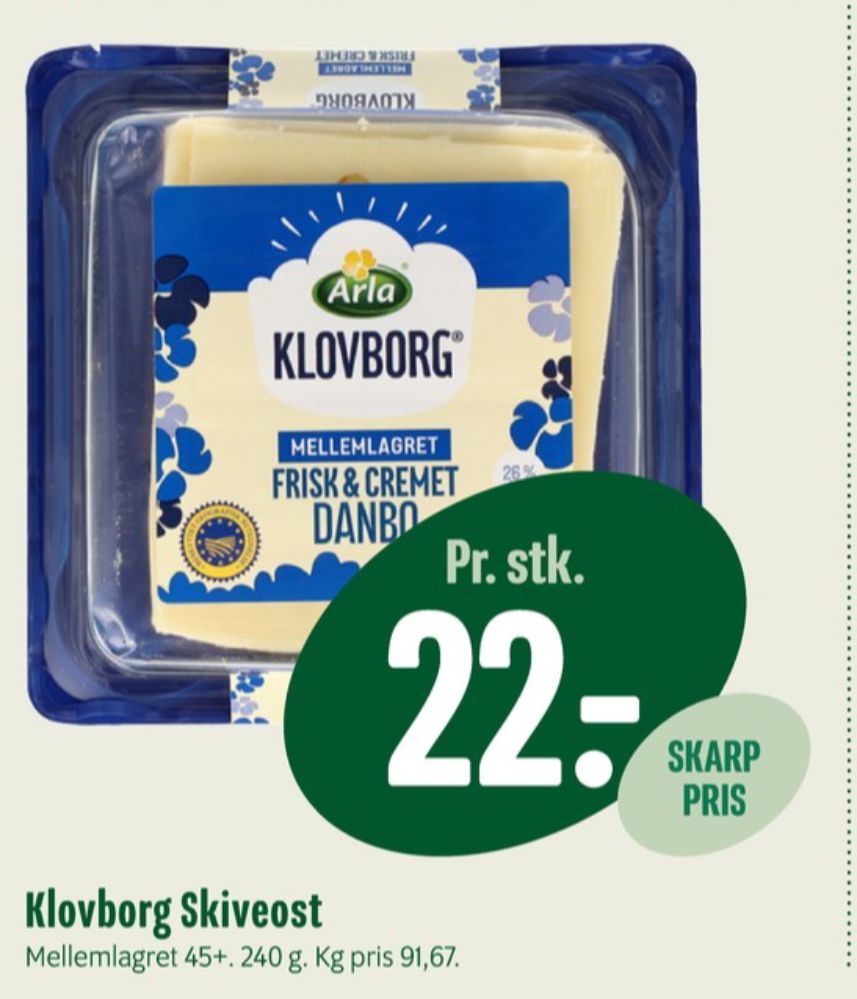 Klovborg, Skiveost Danbo Mellemlagret